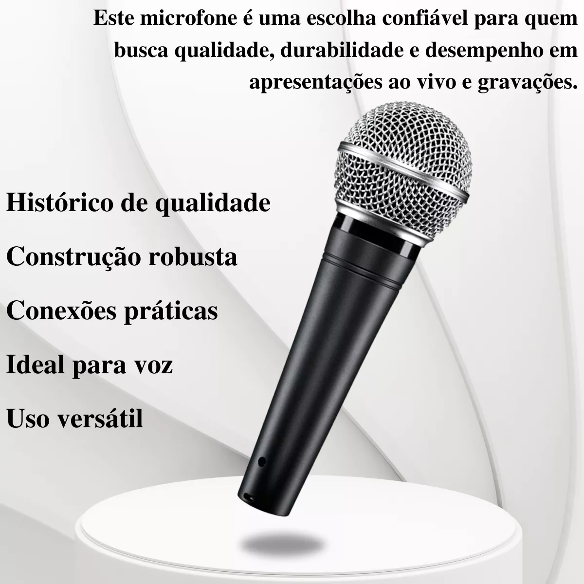 Microfone Sm58 com fio profissional metal + cabo + bag - Loja de ...