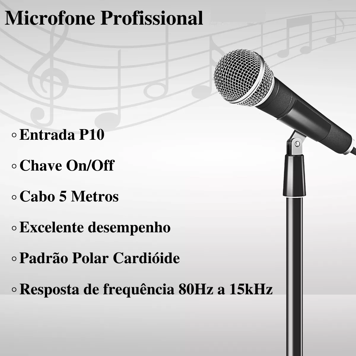 Microfone Sm58 com fio profissional metal + cabo + bag - Loja de ...