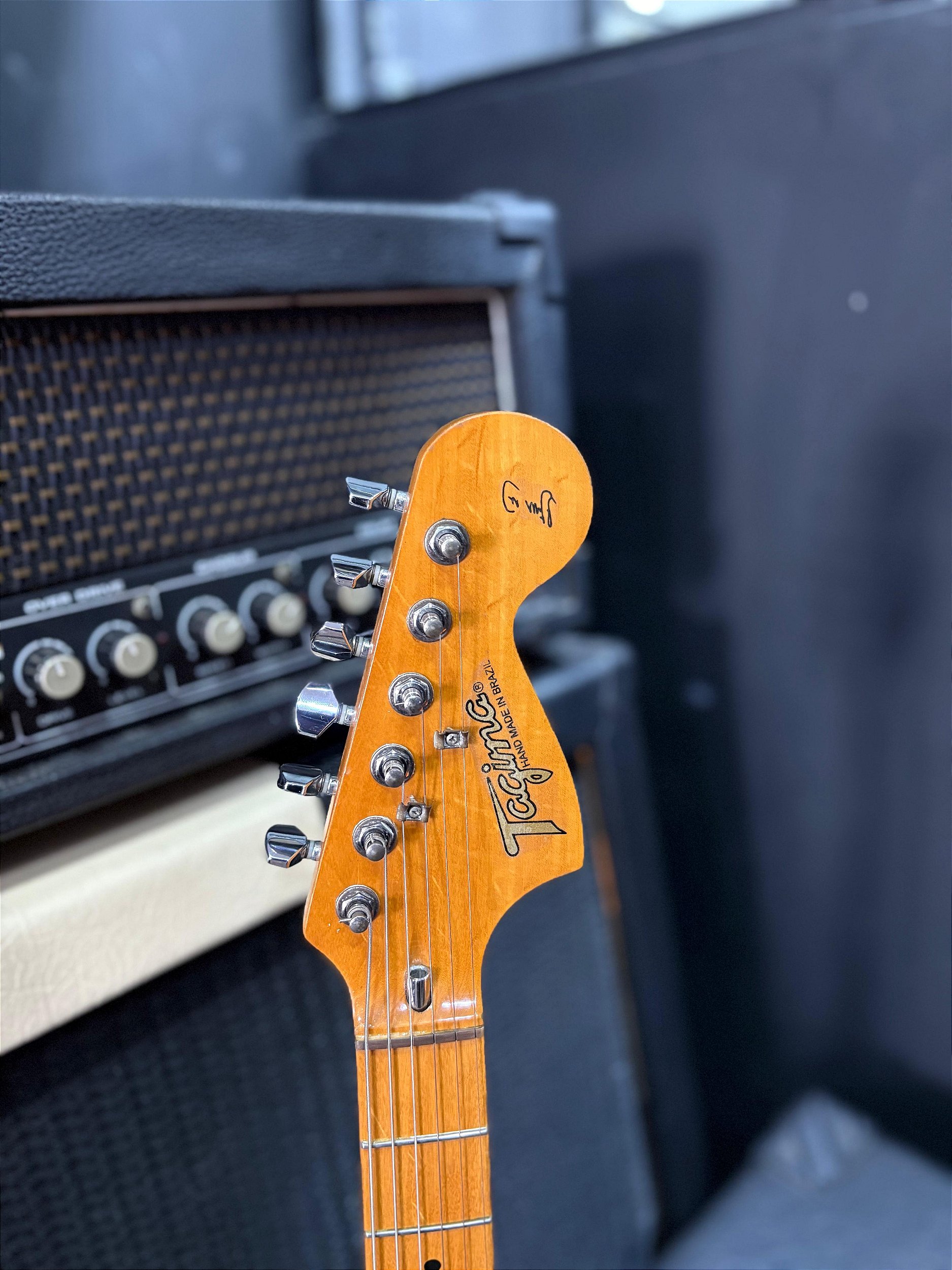 Guitarra Tagima Brasil T635 das antigas Seizi Marupá headstock fender ...