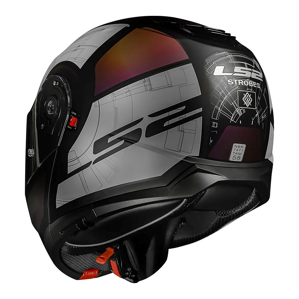 CAPACETE FF908 STROBE II ORION PRETO/ROXO FOSCO LS2 - Moto Store ...