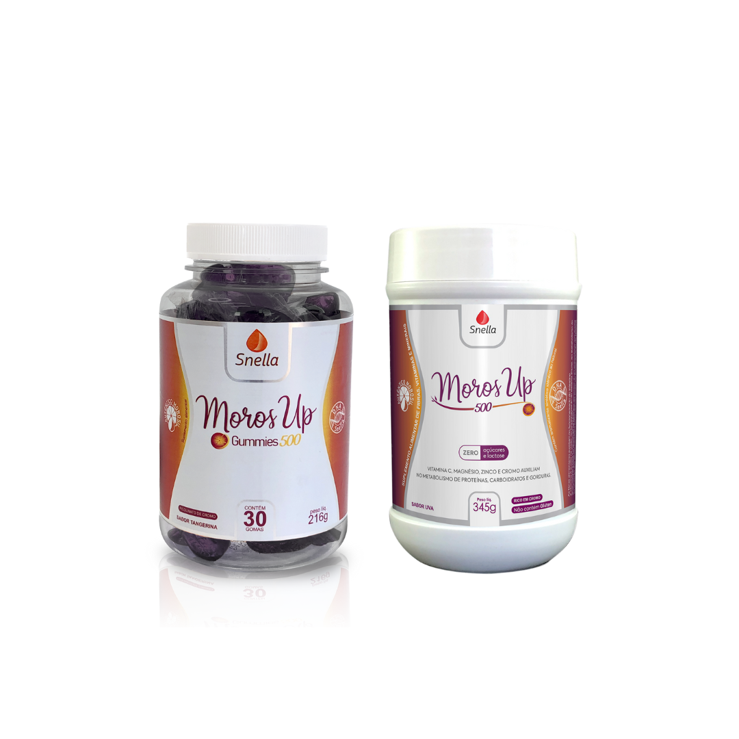 Morosil em dobro - Kit Moros Up Gummies + Moros Up Tea - Colágenos Snella