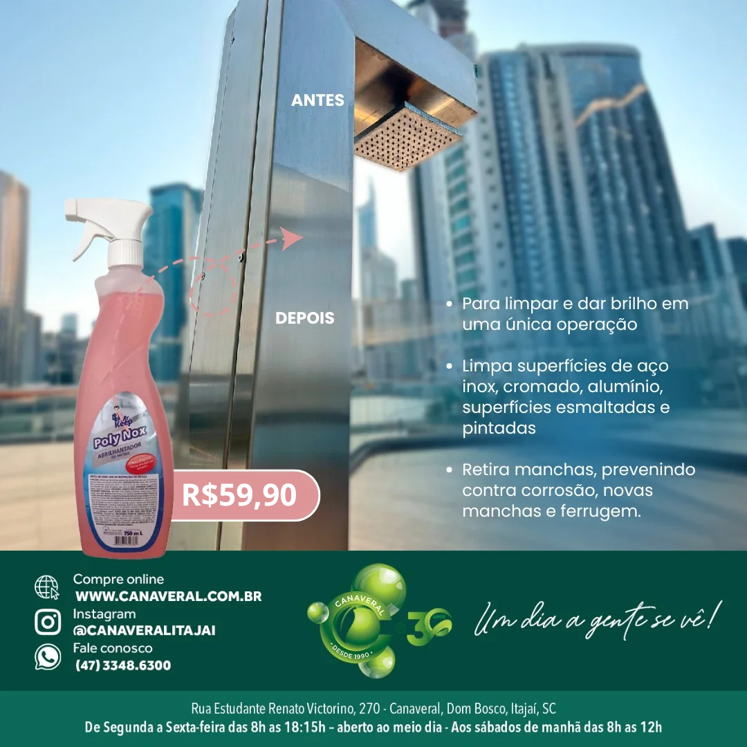 Abrilhantador de Inox 750ml Spray Poly Nox - Canaveral Itajaí