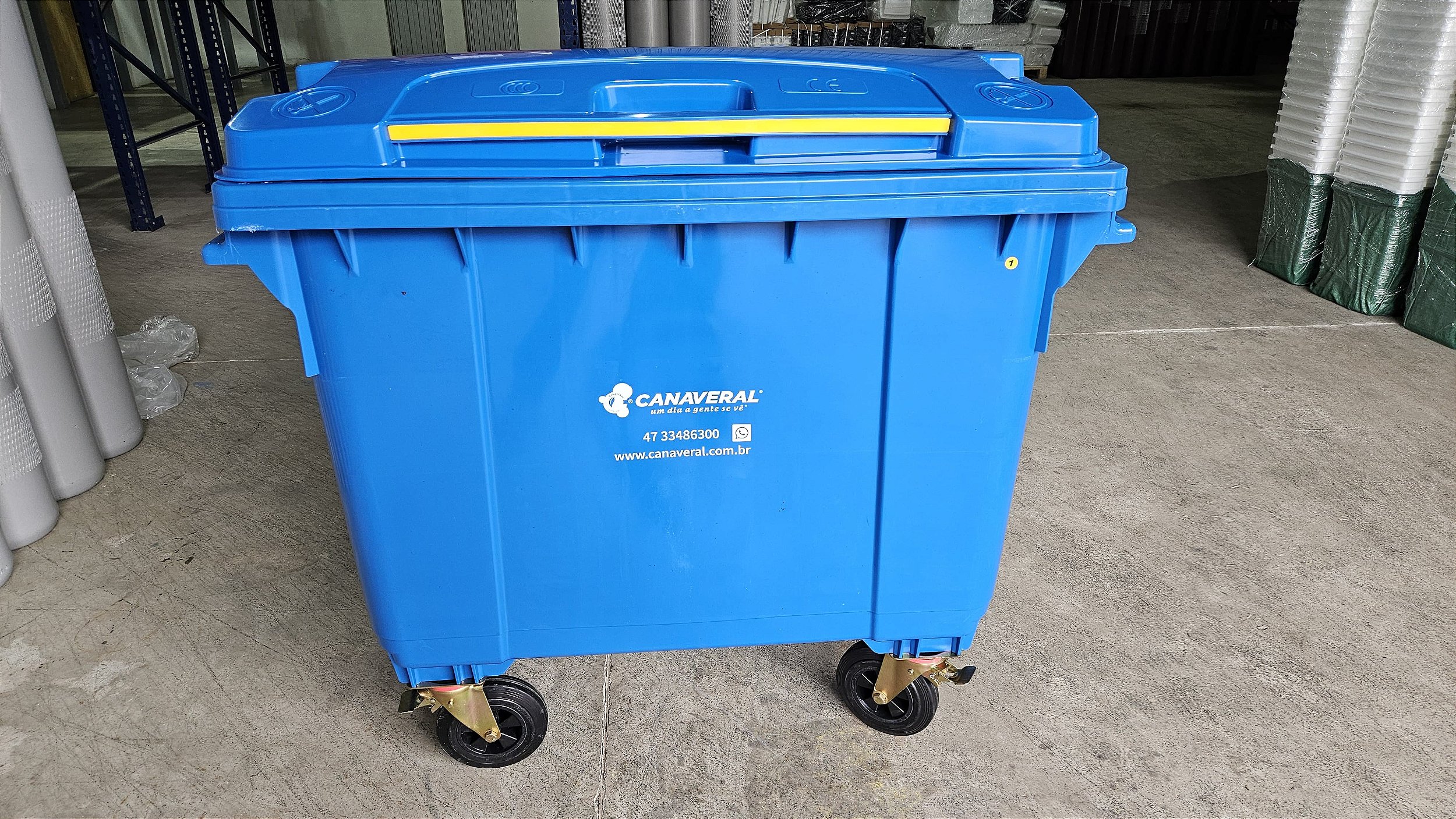 Container azul c/ rodas 660L CANAVERAL - Canaveral Itajaí