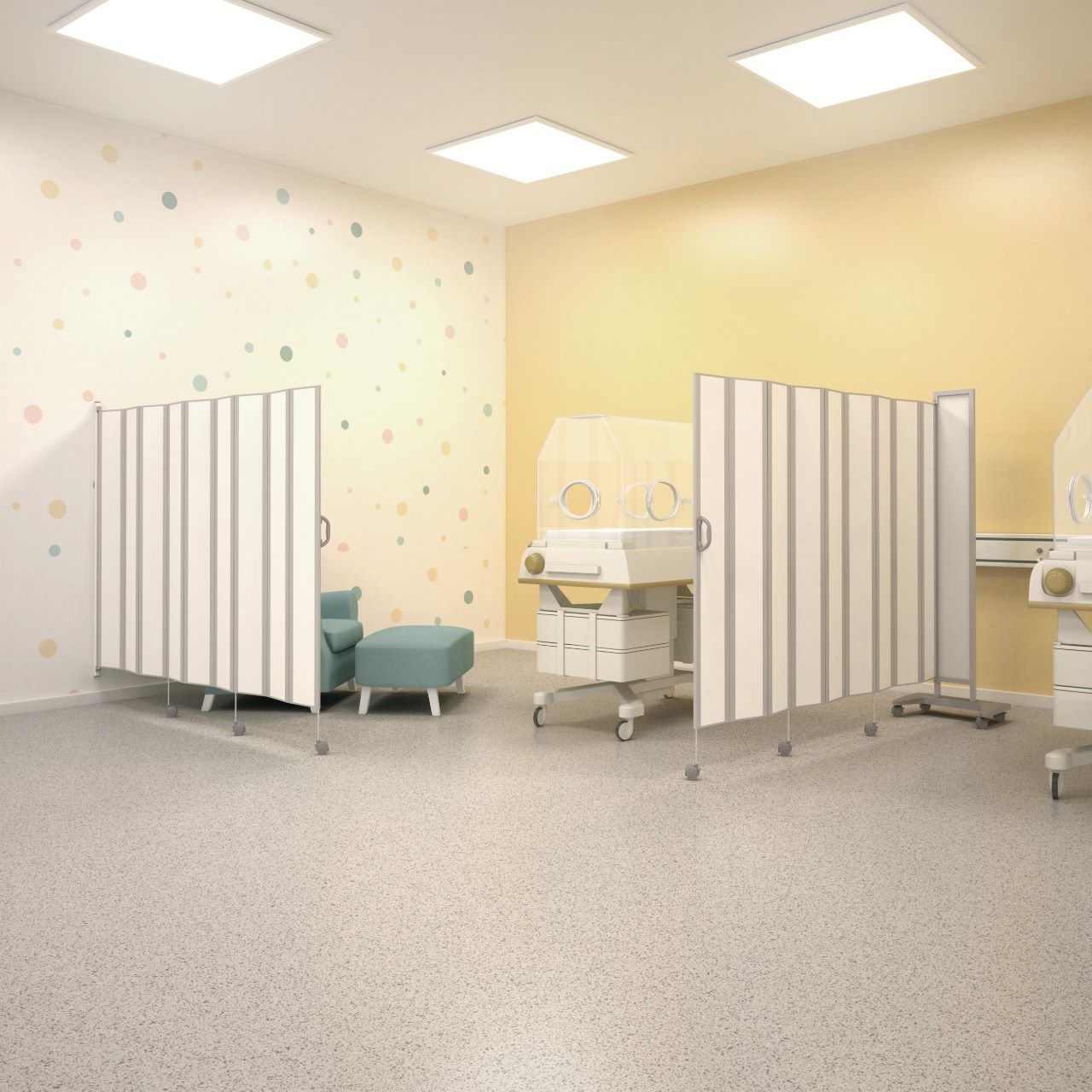 Biombo Sanfonado Hospitalar PVC Base Móvel 1,60m | Digital Hospitalar - Digital Hospitalar ...