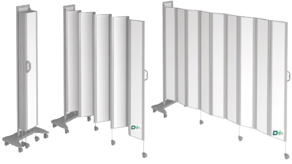 Biombo Sanfonado Hospitalar PVC Base Móvel 1,60m | Digital Hospitalar - Digital Hospitalar ...