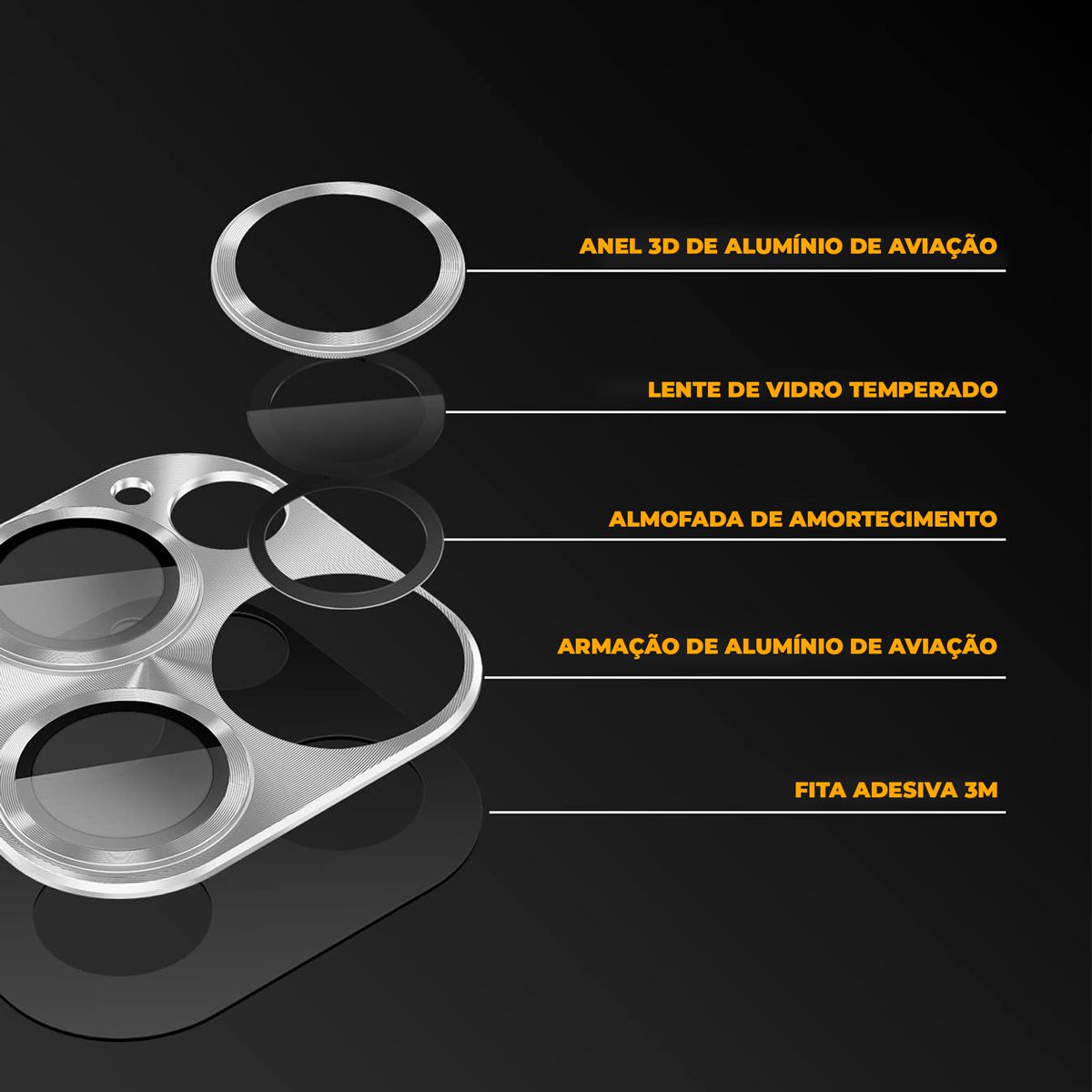 Protetor De Alumínio Para Lente De Câmera Apple Gshield Atacado