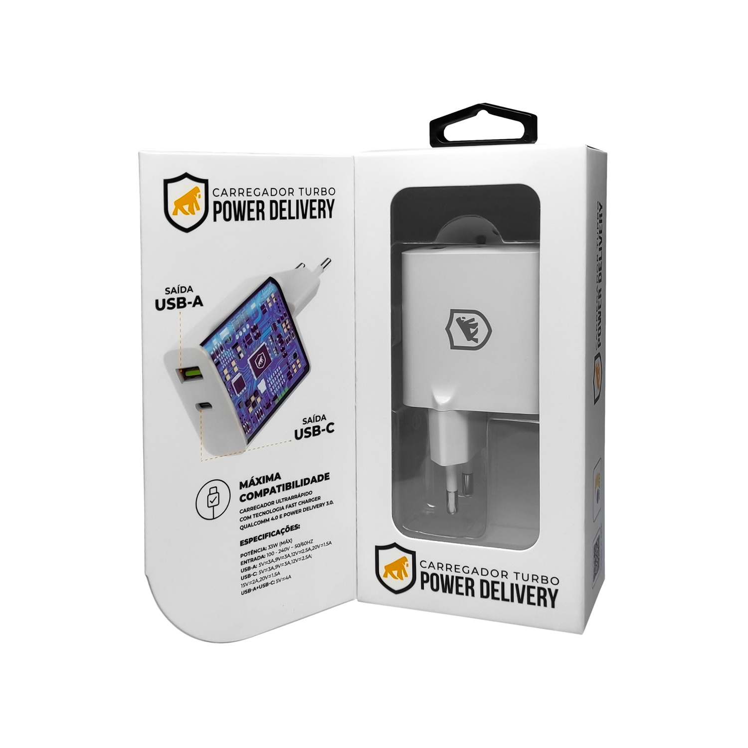 Carregador de Parede Turbo Delivery QC 4.0 33w - Gshield - Atacado ...