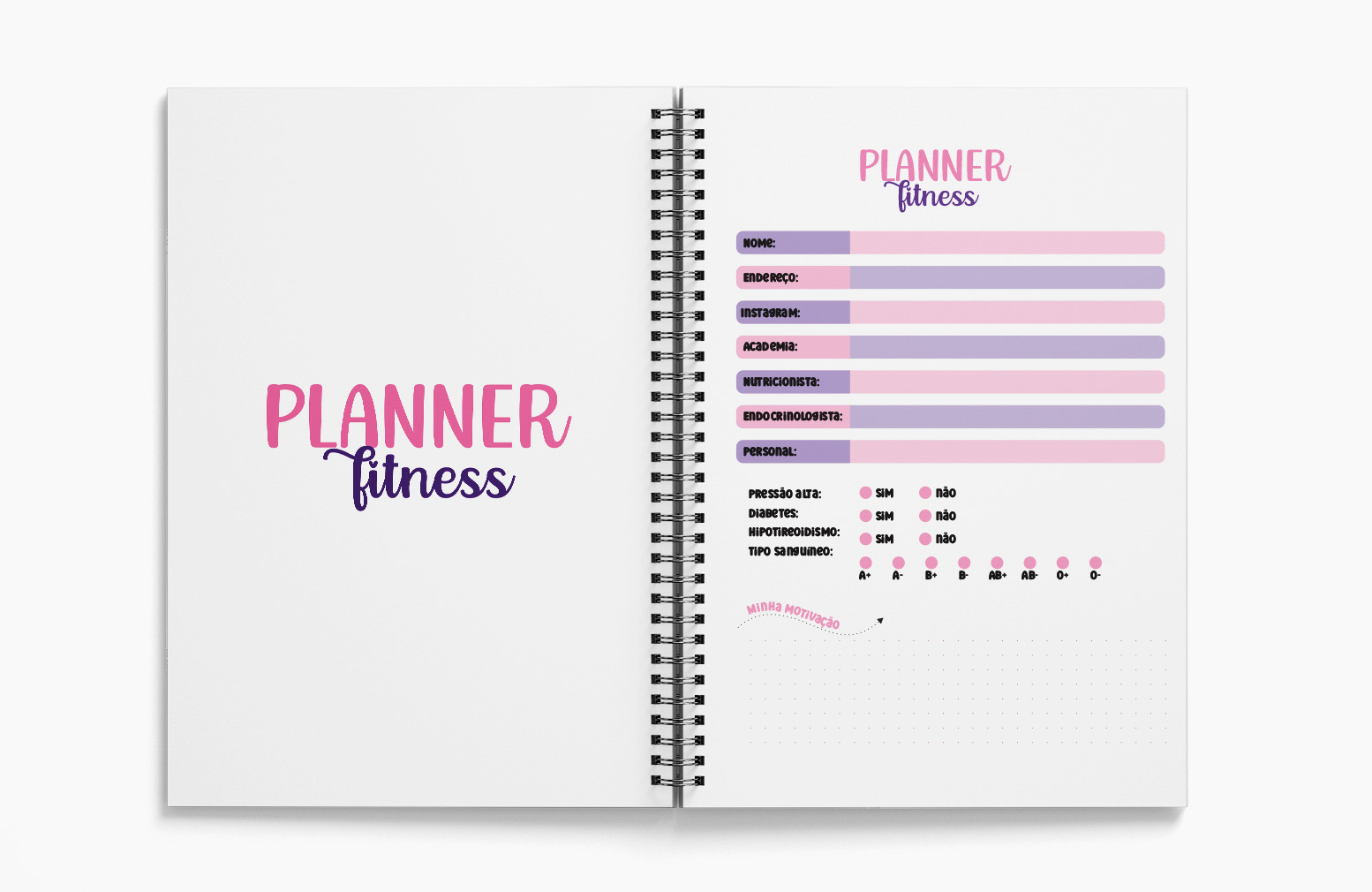 Planner Fitness FEMININO Para Alimentação e Controle de Atividade ...