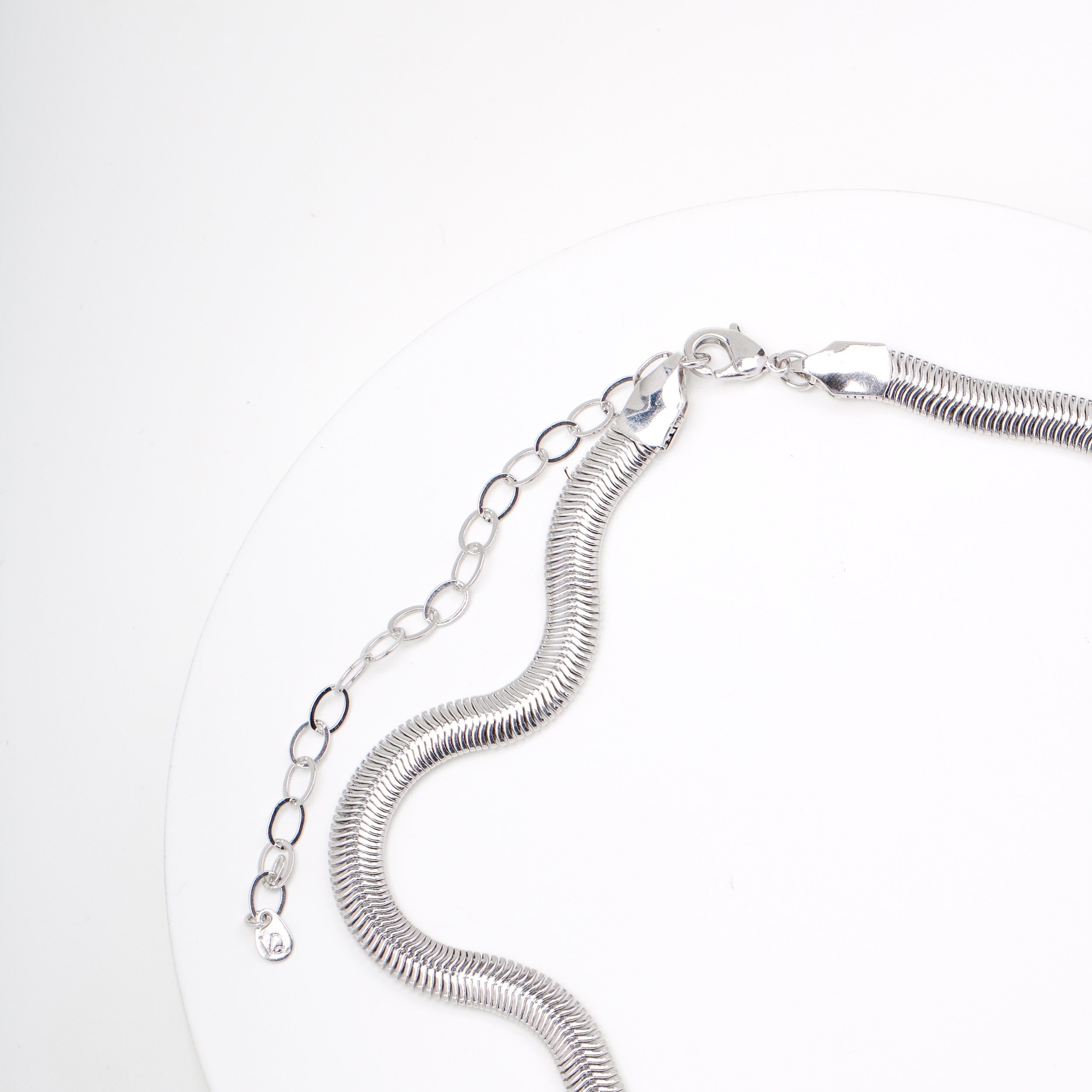 Colar Snake Grossa Banho de Ródio Branco - Loja - Veri