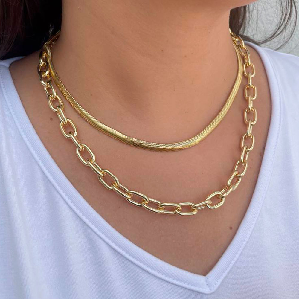 Colar Snake 4 mm Banho de Ouro 18k - Loja - Veridiana Quirino