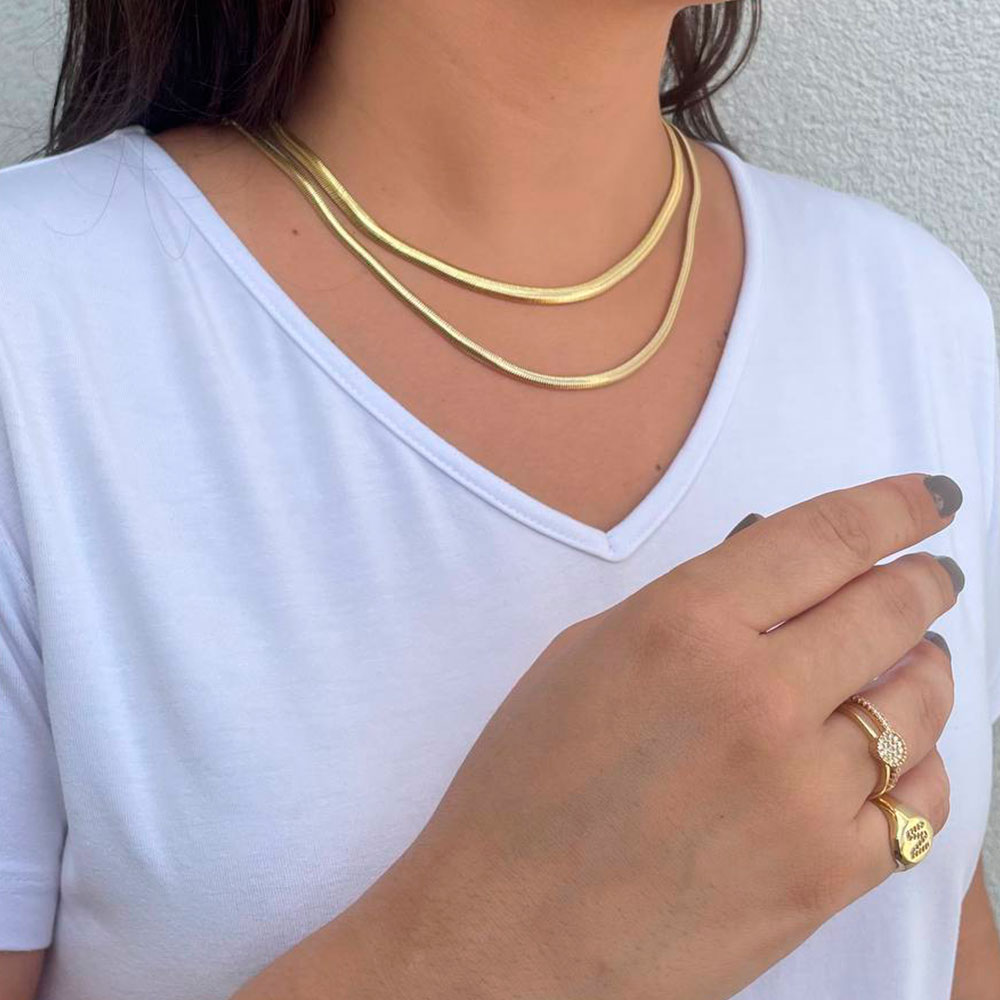 Colar Snake 4 mm Banho de Ouro 18k - Loja - Veridiana Quirino