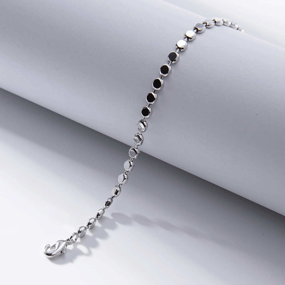 Pulseira Medalhas Flat Banho de Ródio Branco - Loja - Veridiana Quirino