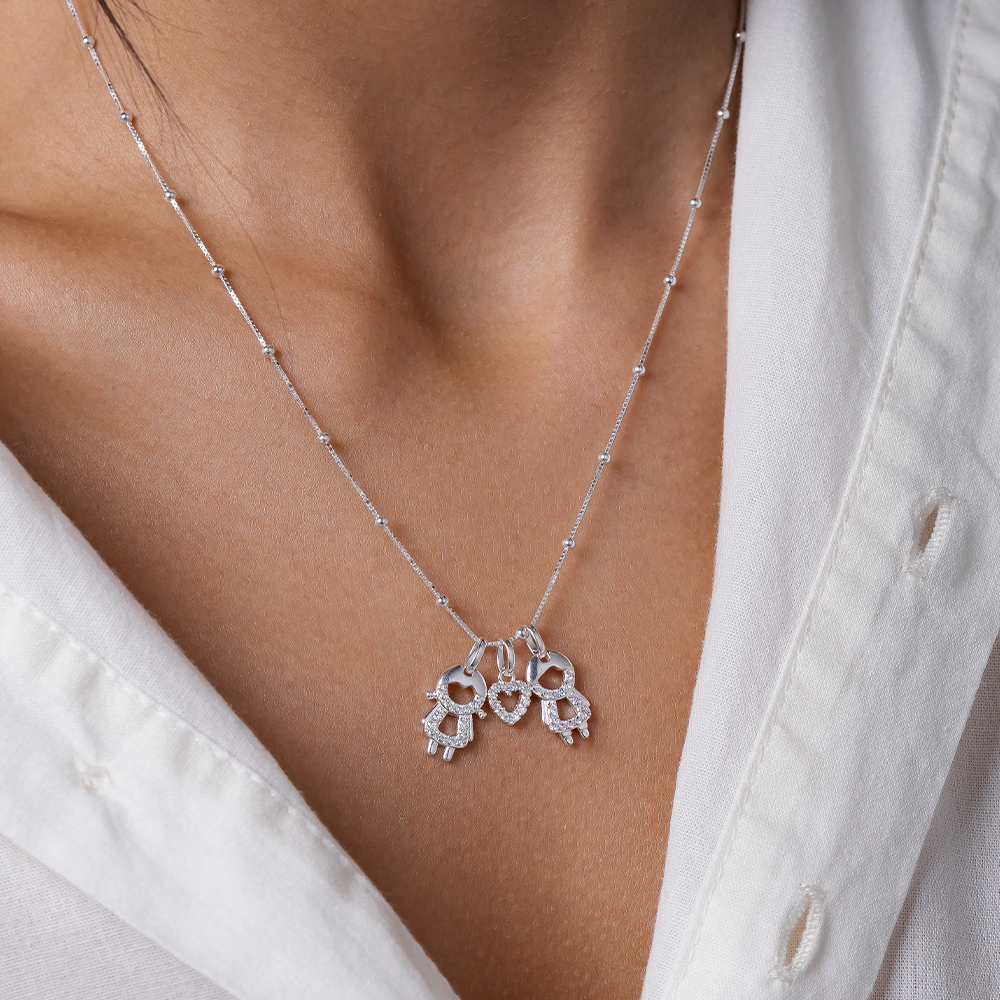 Pingente Coração Cravejado com Zircônias em Prata 925 - Loja - Veri