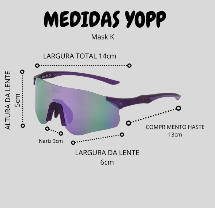 Oculos de Sol Yopp Performance Uv400 Mask K7 - Gurias na Corrida - As ...