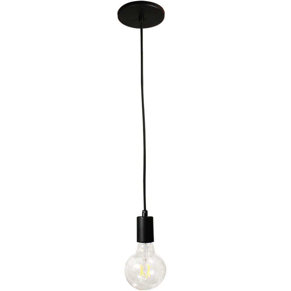 Pendente Socket 150cm Preto para 1 Lampada E27 - Shopping dos Lustres