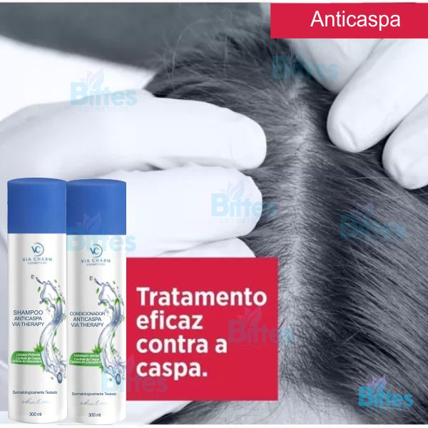 KIT ANTICASPA VIA CHARM COSMÉTICOS CONTROLE DA CASPA E OLEOSIDADE ...