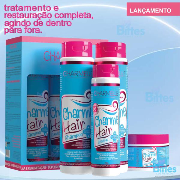 10 KIT CHARME HAIR CHARMELLE COSMÉTICOS SUPLEMENTO CAPILAR ATACADO ...