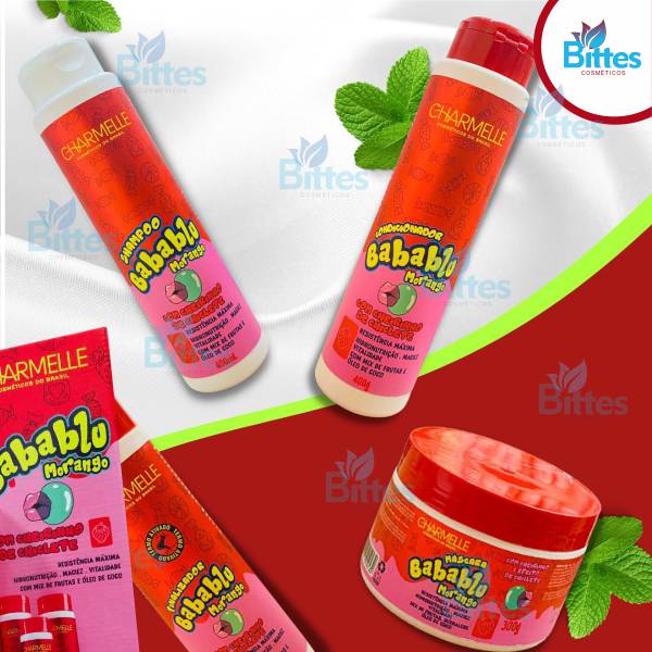 10 KIT BABABLU MORANGO CHARMELLE COSMÉTICOS HIDRATAÇÃO ATACADO - Bittes ...