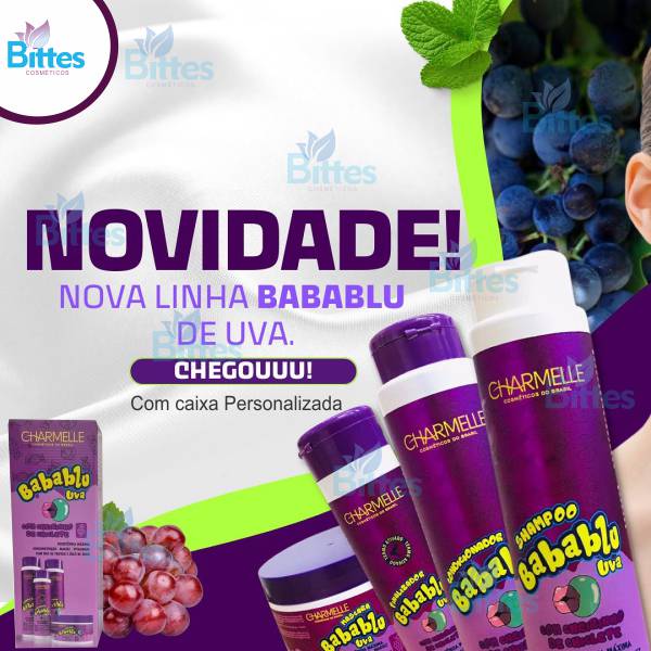 KIT BABABLU UVA CHARMELLE COSMÉTICOS COM CHEIRINHO DE CHICLETE HIDRATA ...