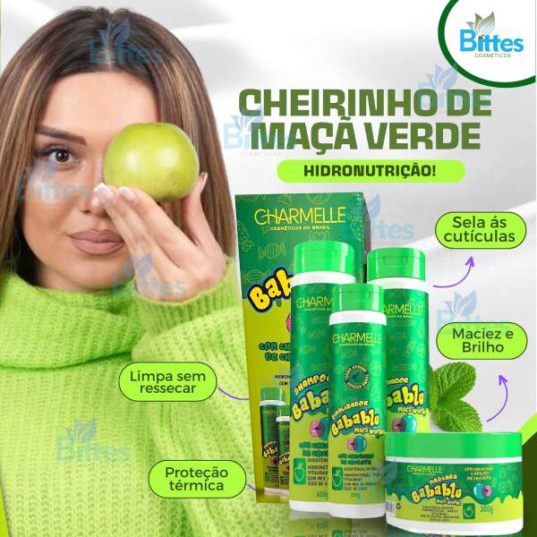 10 KIT BABABLU MAÇÃ VERDE CHARMELLE COSMÉTICOS MACIEZ ATACADO - Bittes ...