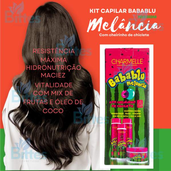 KIT BABABLU MELANCIA CHARMELLE COSMÉTICOS HIDRONUTRIÇÃO E MACIEZ ...