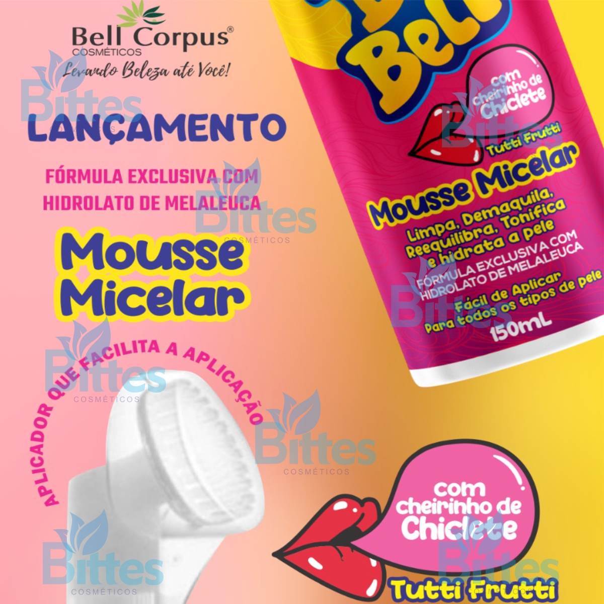 10 MOUSSE MICELAR BABABELL TUTTI FRUTTI BELL CORPUS COSMÉTICOS ATACADO ...