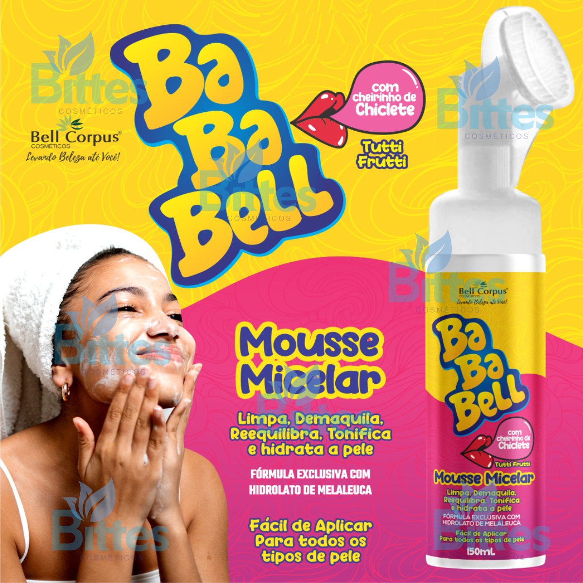 10 MOUSSE MICELAR BABABELL TUTTI FRUTTI BELL CORPUS COSMÉTICOS ATACADO ...