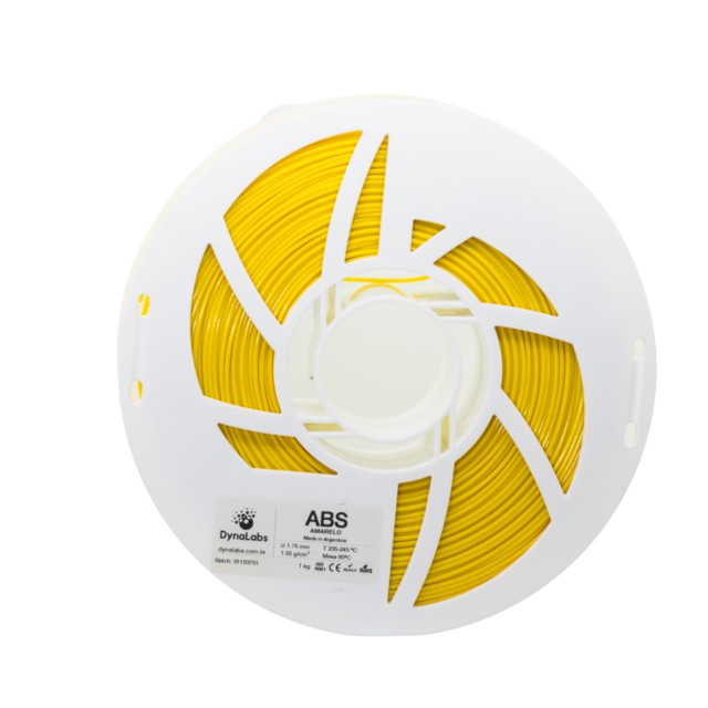Filmento ABS Dynalabs Amarelo 1.75mm - 3D Curitiba