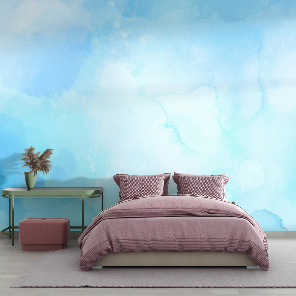 Papel de Parede Aquarela Tons de azul | AloPapers.com.br - Alô Papers