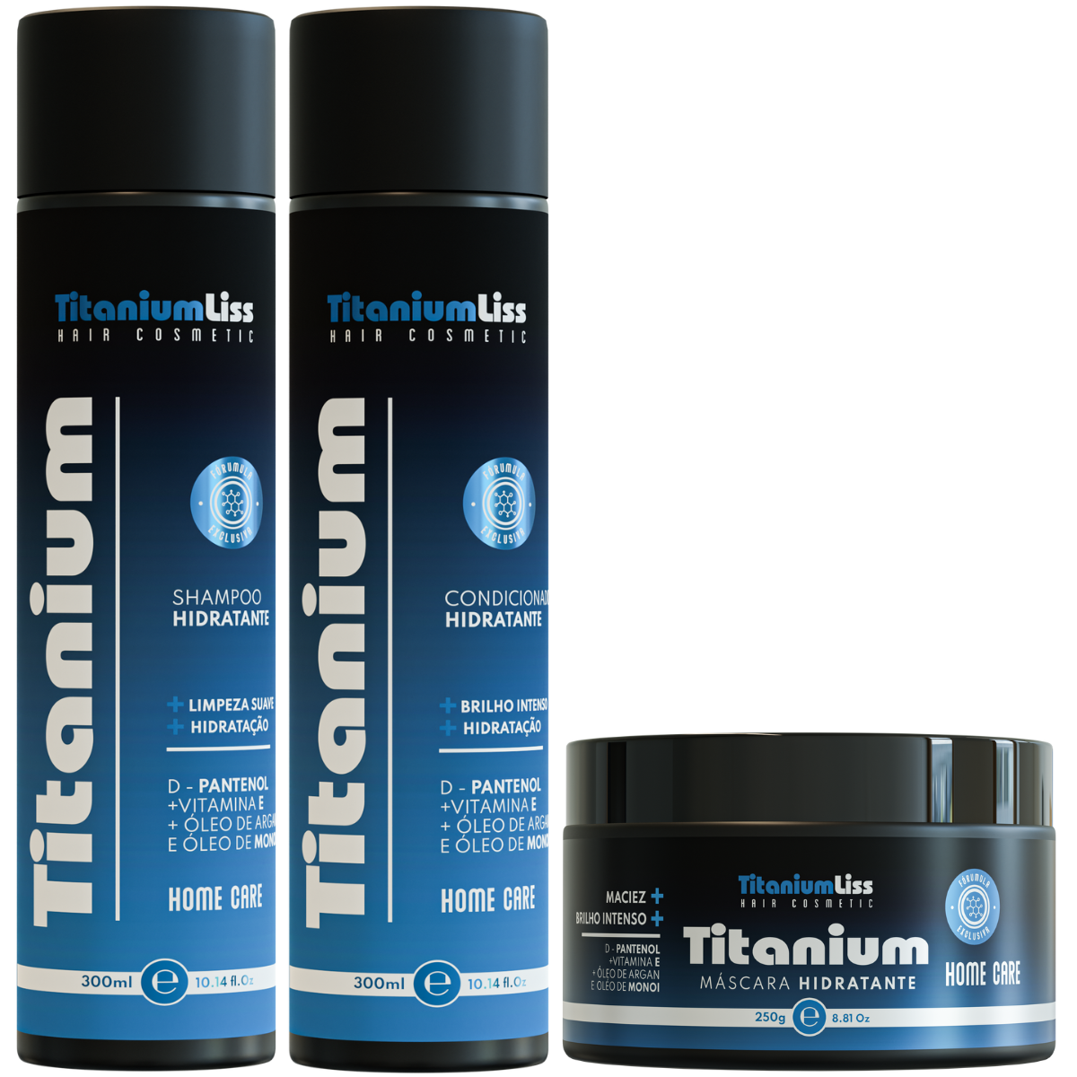 Kit Liso Premium Titanium Liss Definitiva + Pós Progressiva + Liso Nec ...