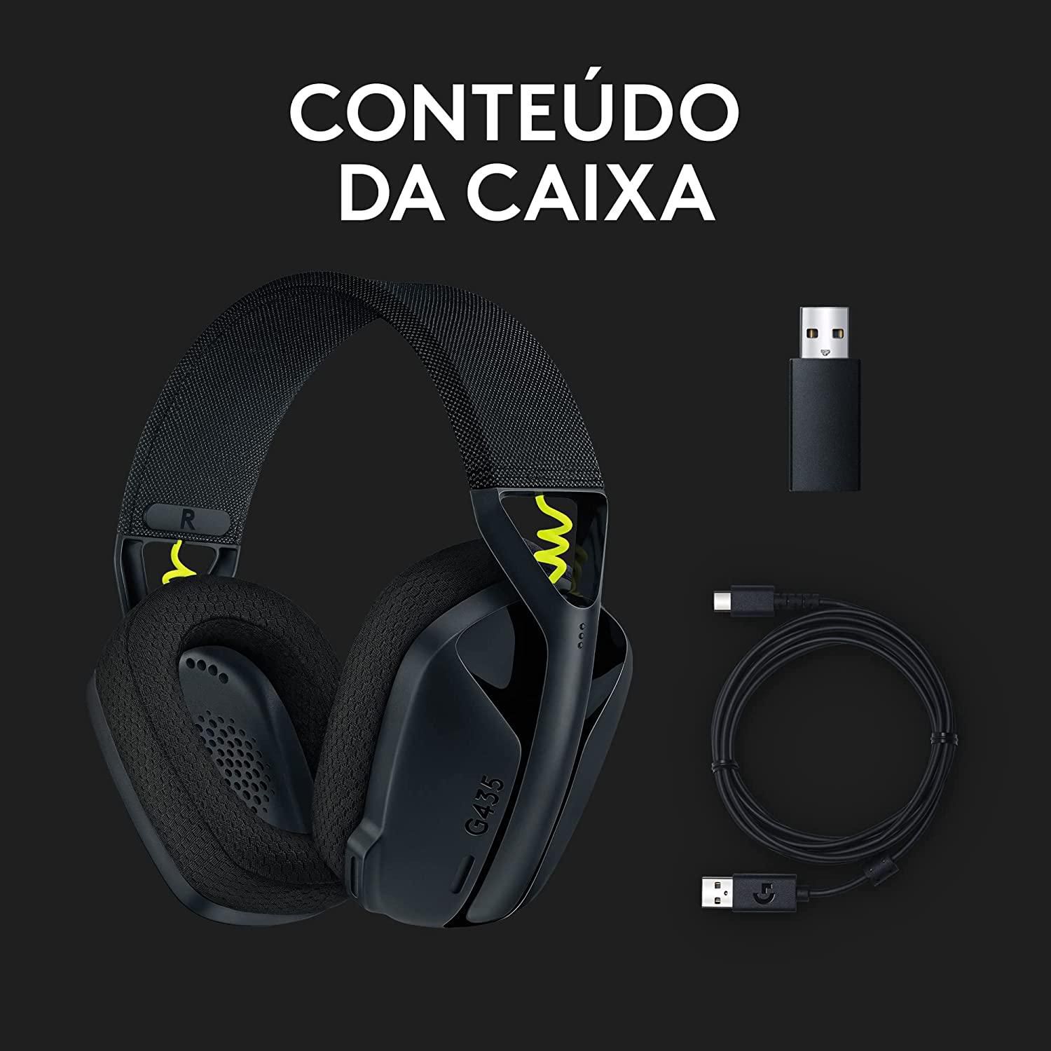 Headset Logitech Sem Fio G435 Preto - LOJA GAMEUP