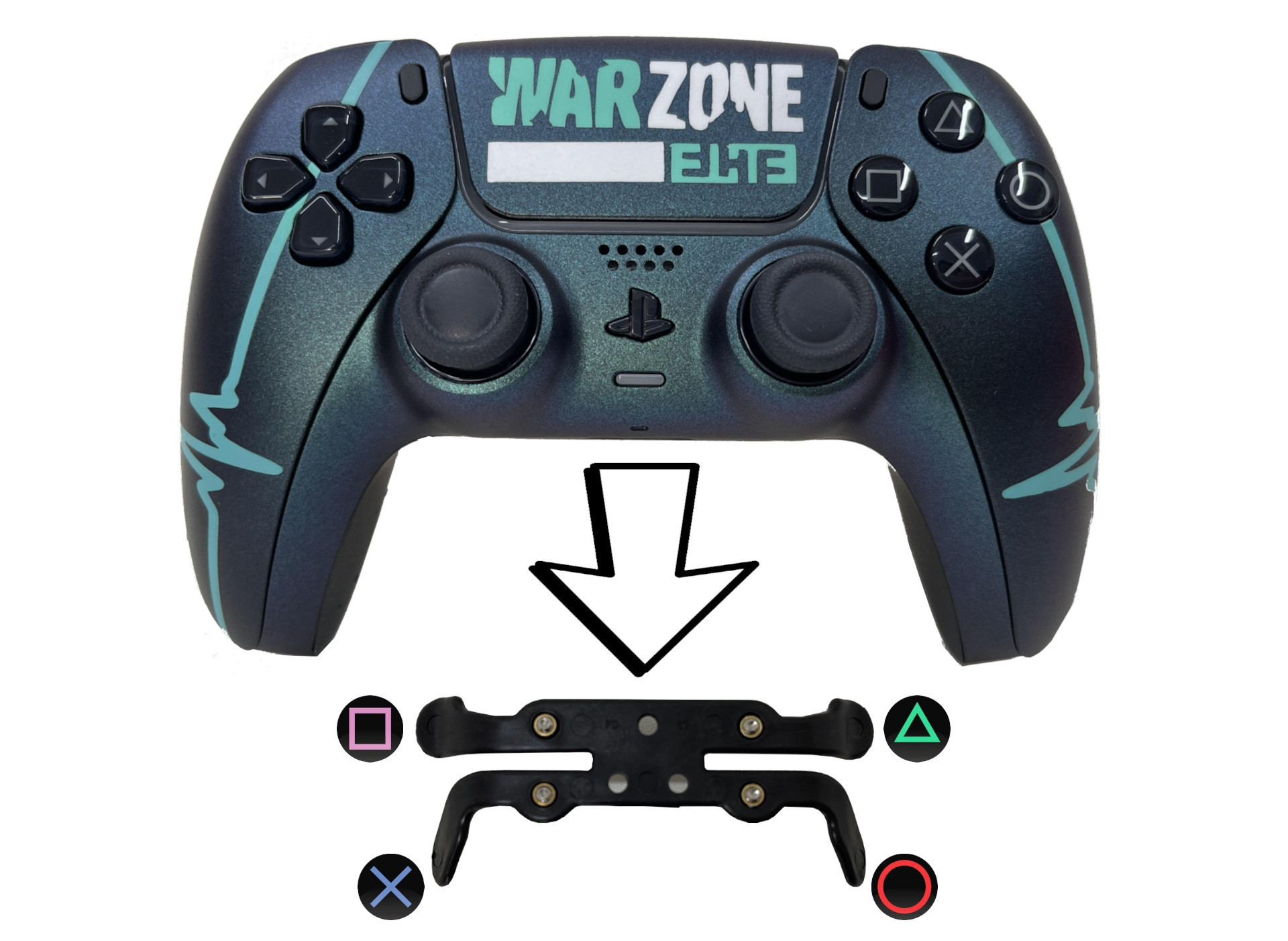 PS5 Controle Elite Warzone com Grip e Click de Mouse (R2/L2) - LOJA GAMEUP