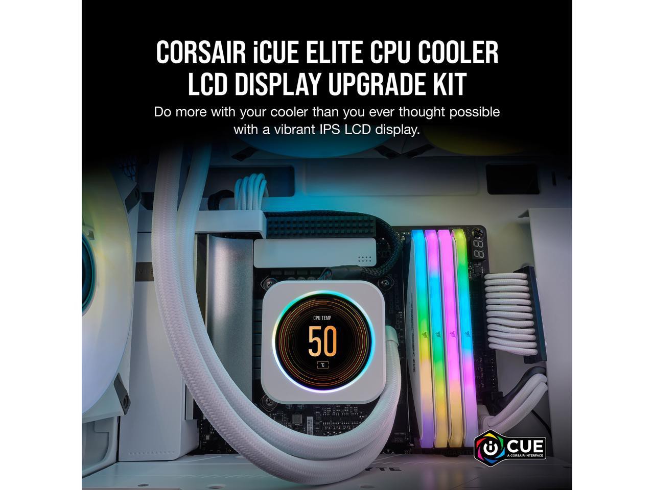 Display Corsair iCUE ELITE CPU Cooler LCD Display Upgrade Kit - White ...