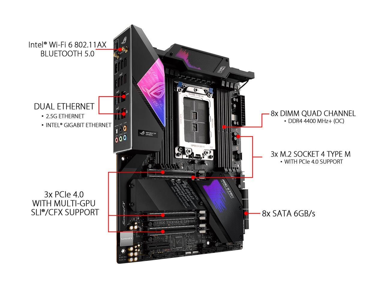 Placa Mãe Asus ROG Strix TRX40-E Gaming sTRX4 - Peças para Computadores ...