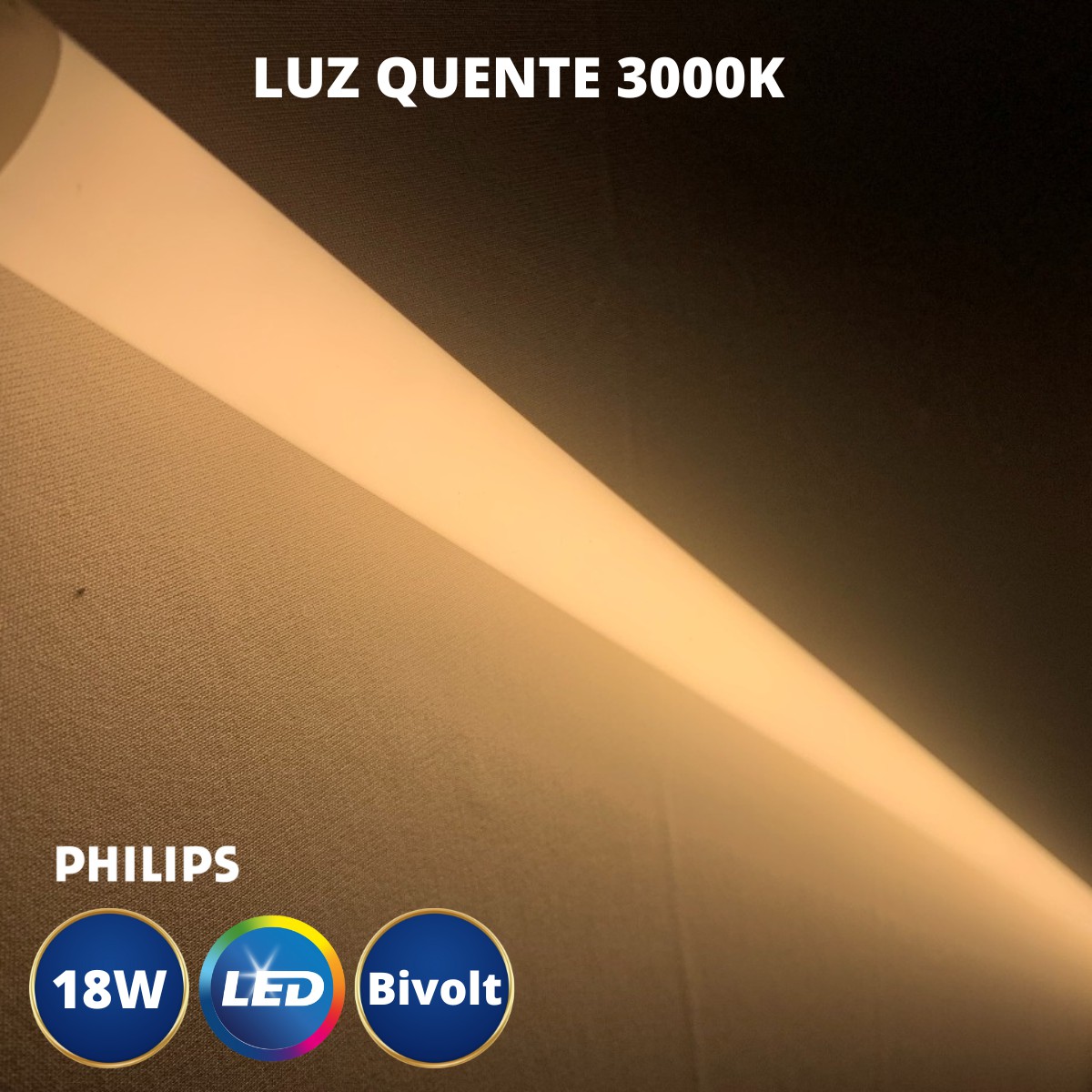 Lâmpada Led 18w Philips Luz Quente 3000k 120cm Bivolt - SensoShop ...