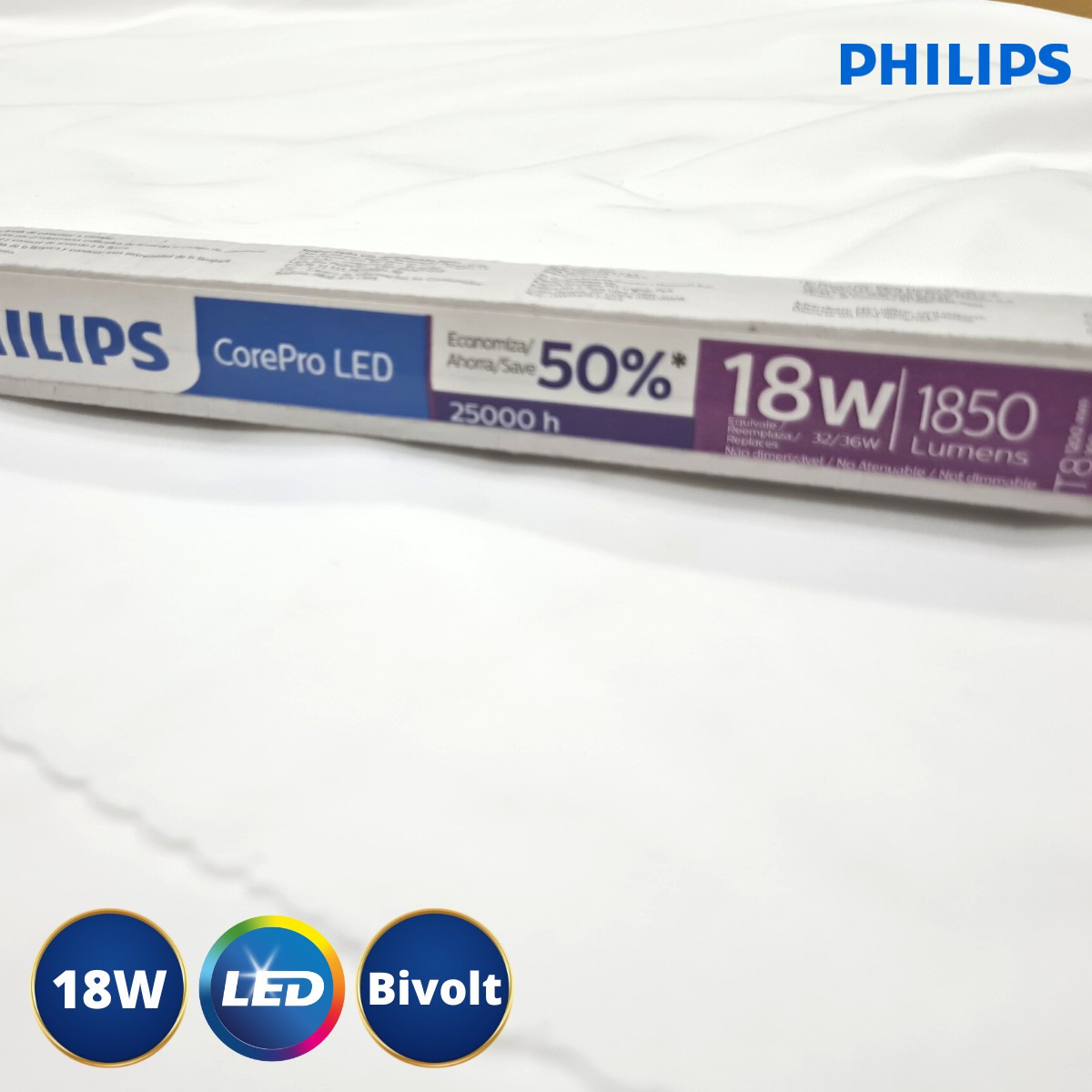 Lâmpada Led 18w Philips Luz Quente 3000k 120cm Bivolt - SensoShop ...