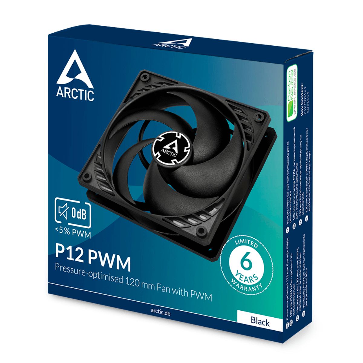 Cooler ARCTIC P12 PWM 120mm Preto - ACFAN00119A - PcCold - A Sua Loja ...