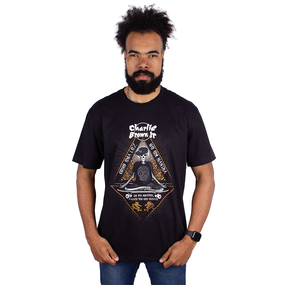 Camiseta Charlie Brown Jr. Mantra Preta Oficial - Art Rock Camisetas ...