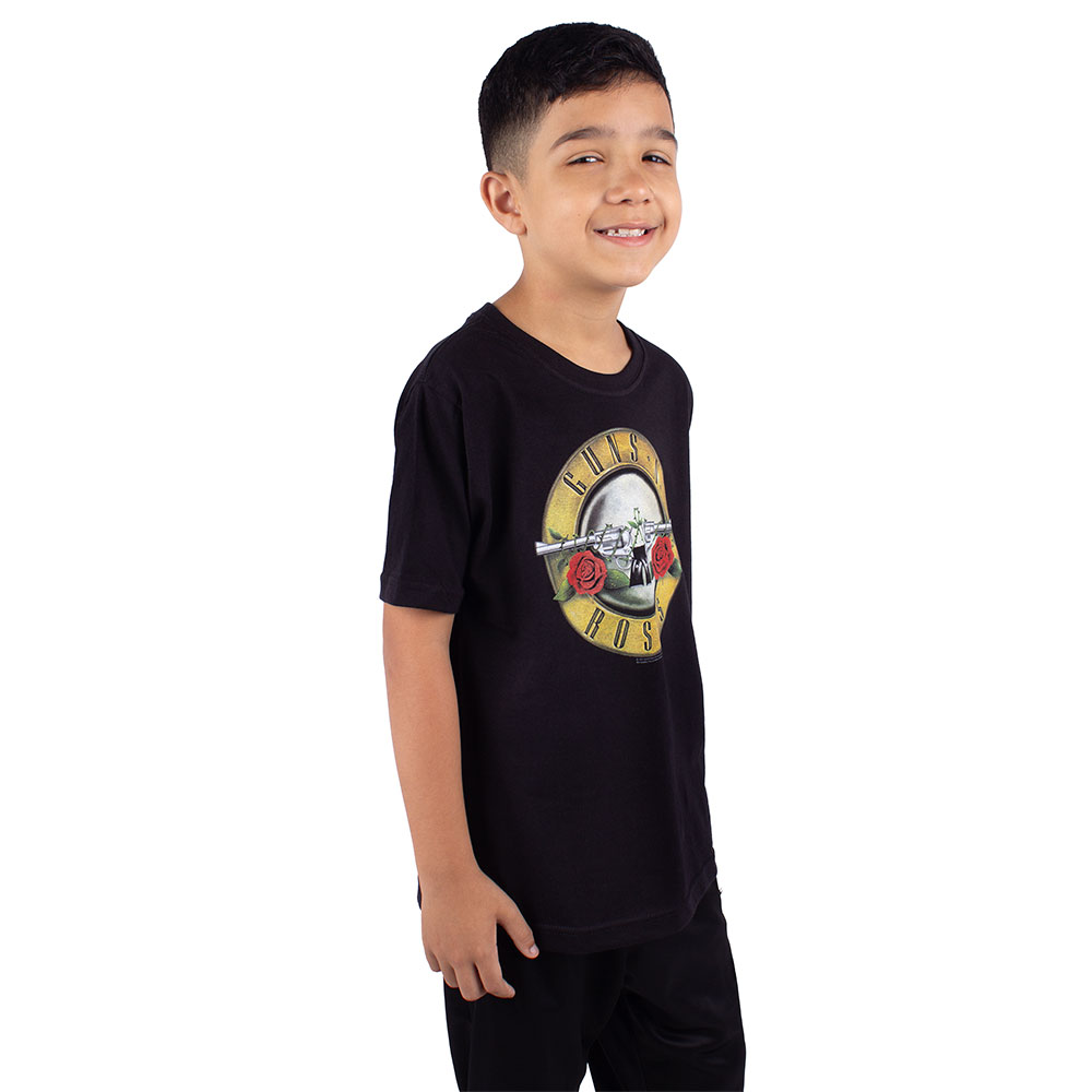 Camiseta Juvenil Guns N' Roses Bullet Logo Preta Oficial - Art Rock ...
