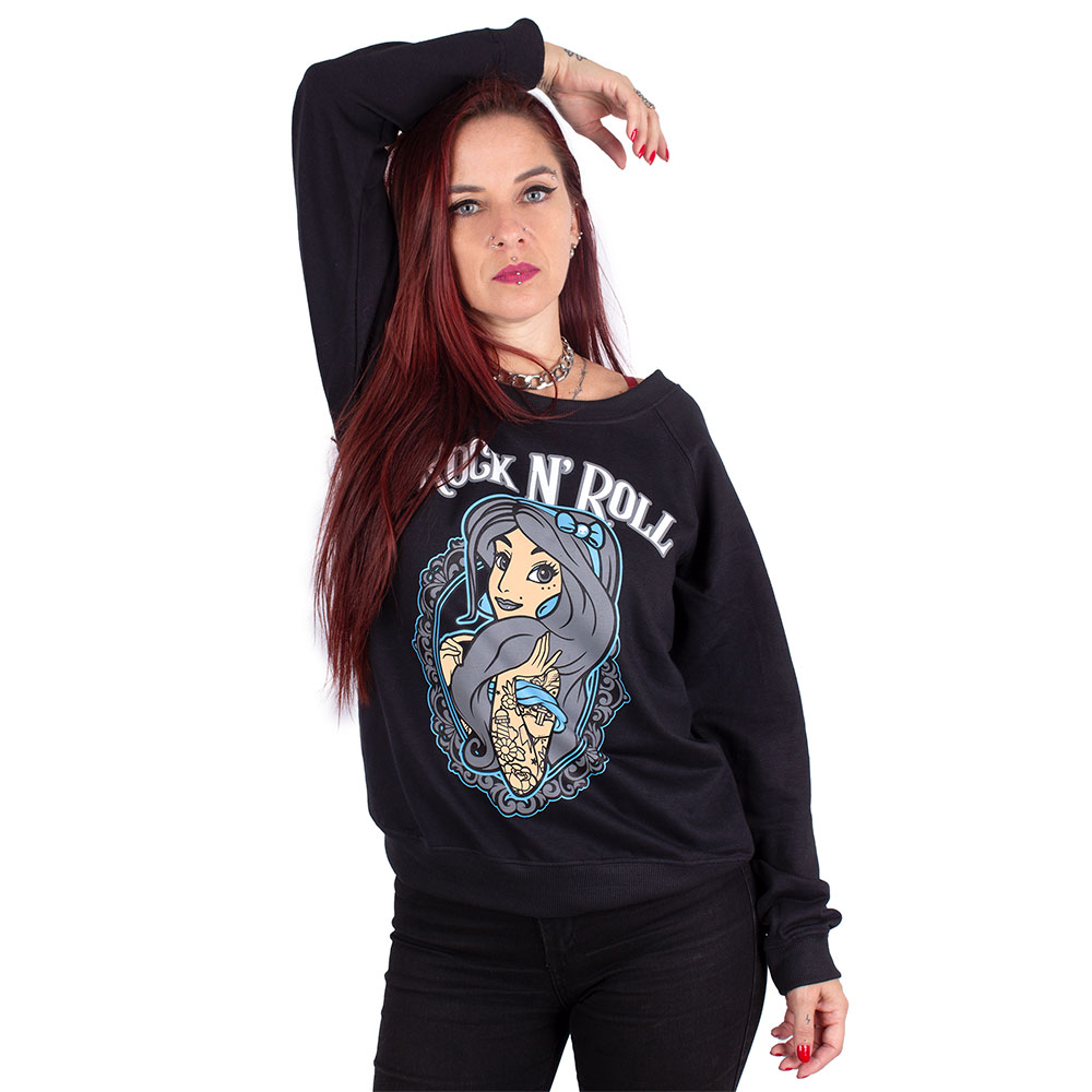 Moletinho Feminino Raglan Lady Tattoo Preto - Art Rock Camisetas ...