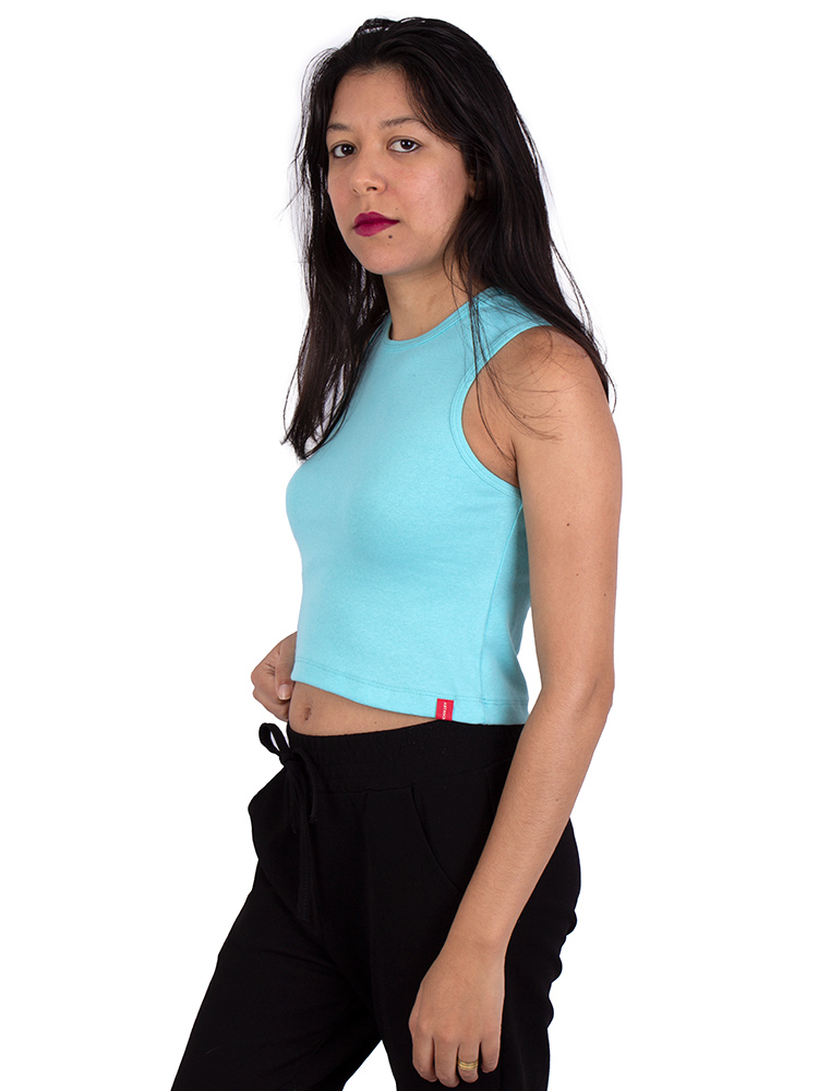 Blusa Cropped Básica Azul Bebê - Art Rock Camisetas - Receba em Casa