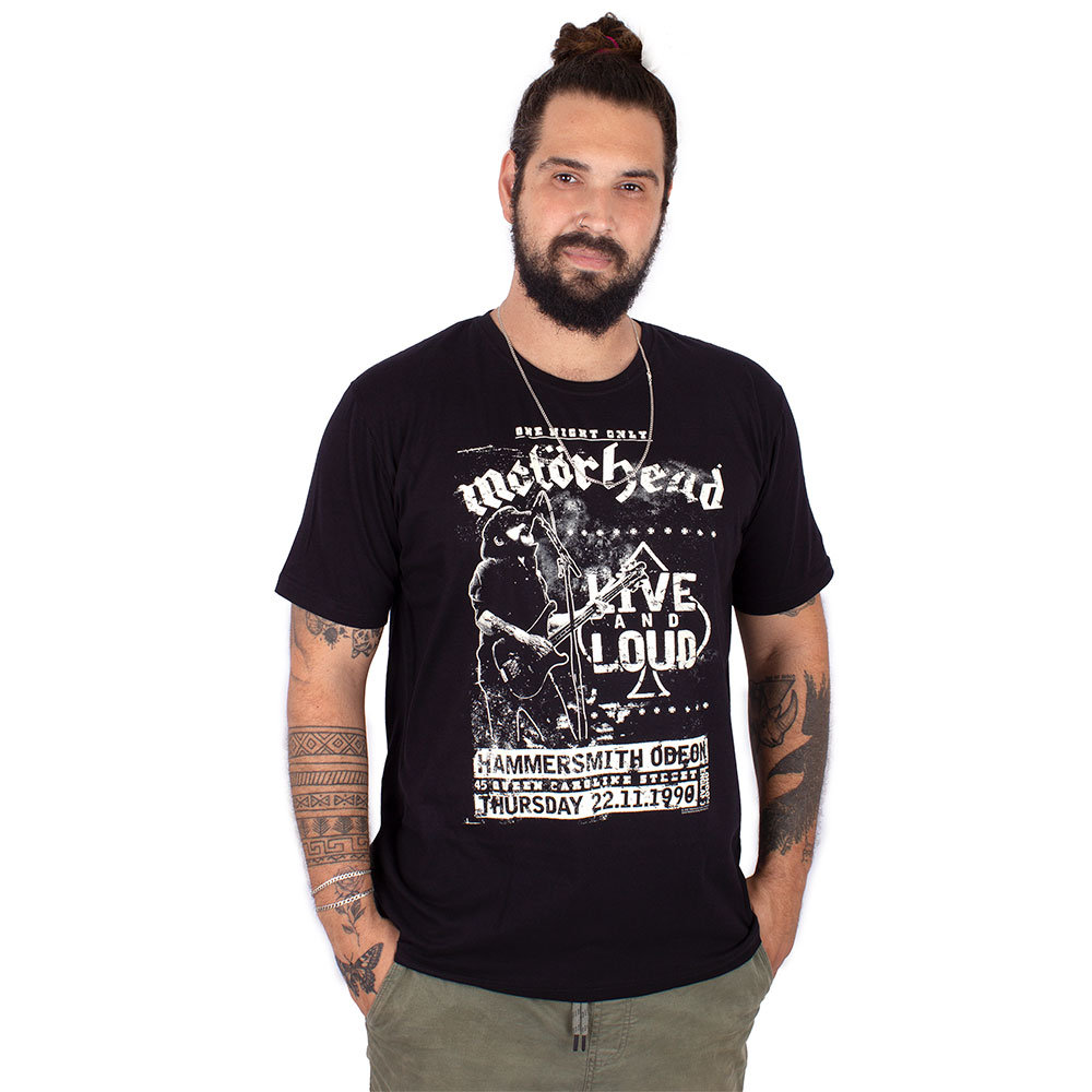 Camiseta Motorhead Live And Loud Preta Oficial - Art Rock Camisetas ...