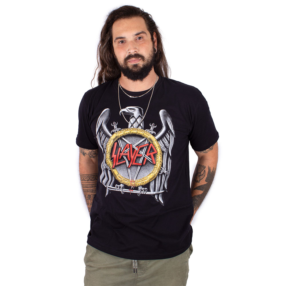 Camiseta Slayer Silver Eagle Preta Oficial - Art Rock Camisetas - Desde ...