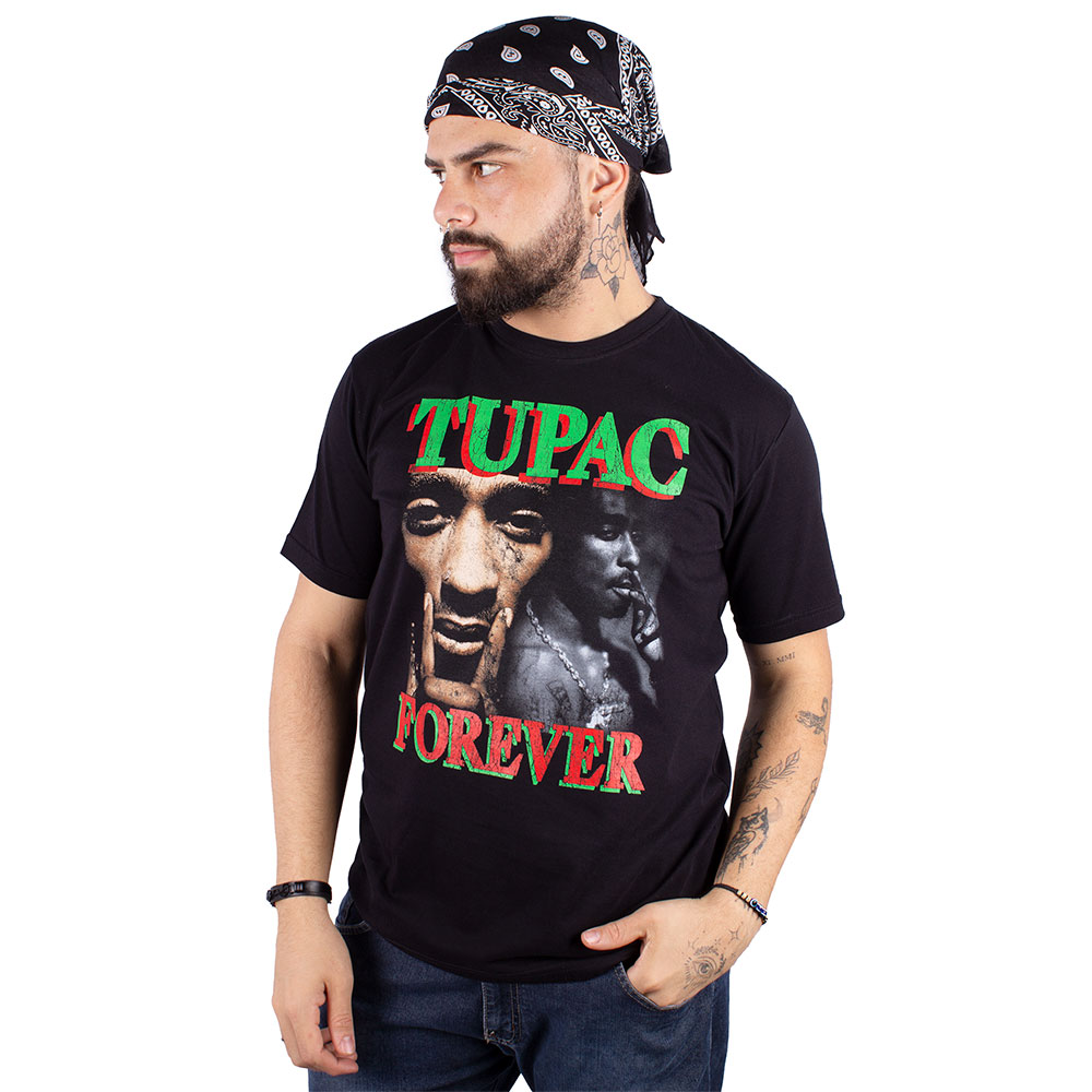 Camiseta Tupac Forever Preta Oficial - Art Rock Camisetas - Desde 1992