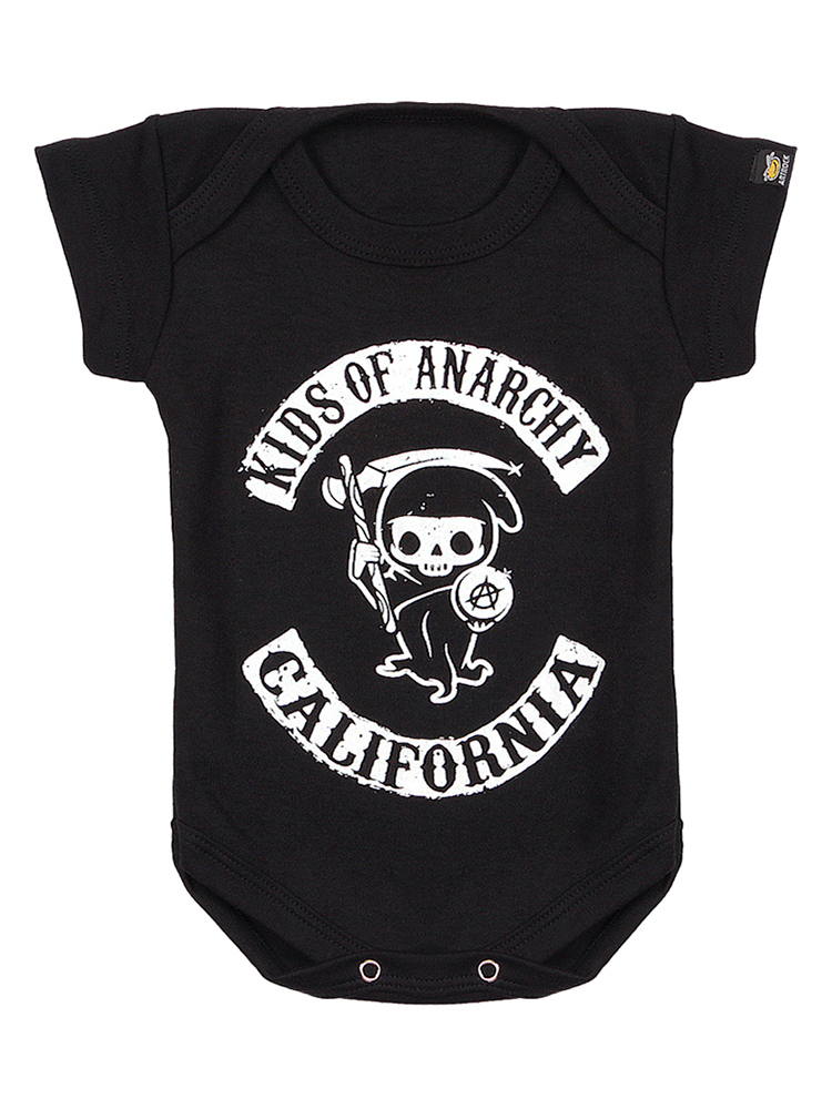 Body Bebê Kids Of Anarchy Preto - Art Rock Camisetas - Desde 1992