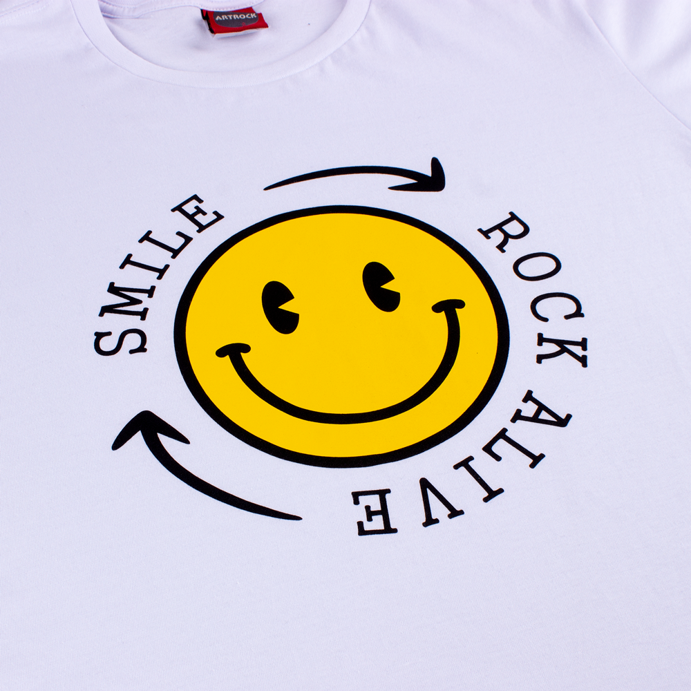 Camiseta Rock Smile Branca - Art Rock Camisetas - Desde 1992