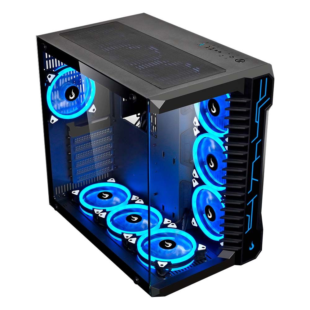 Gabinete Gamer Rise Mode Galaxy Glass, Mid Tower, Lateral e Frontal em ...