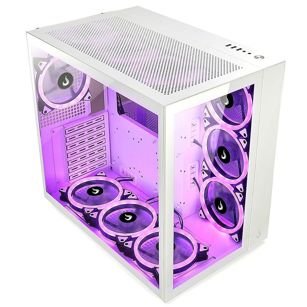 Gabinete Gamer Rise Mode Galaxy Glass Standard, Mid Tower, Lateral e ...