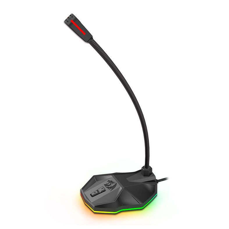 Microfone Gamer Redragon Stix, RGB, USB - Loja Zeus Games