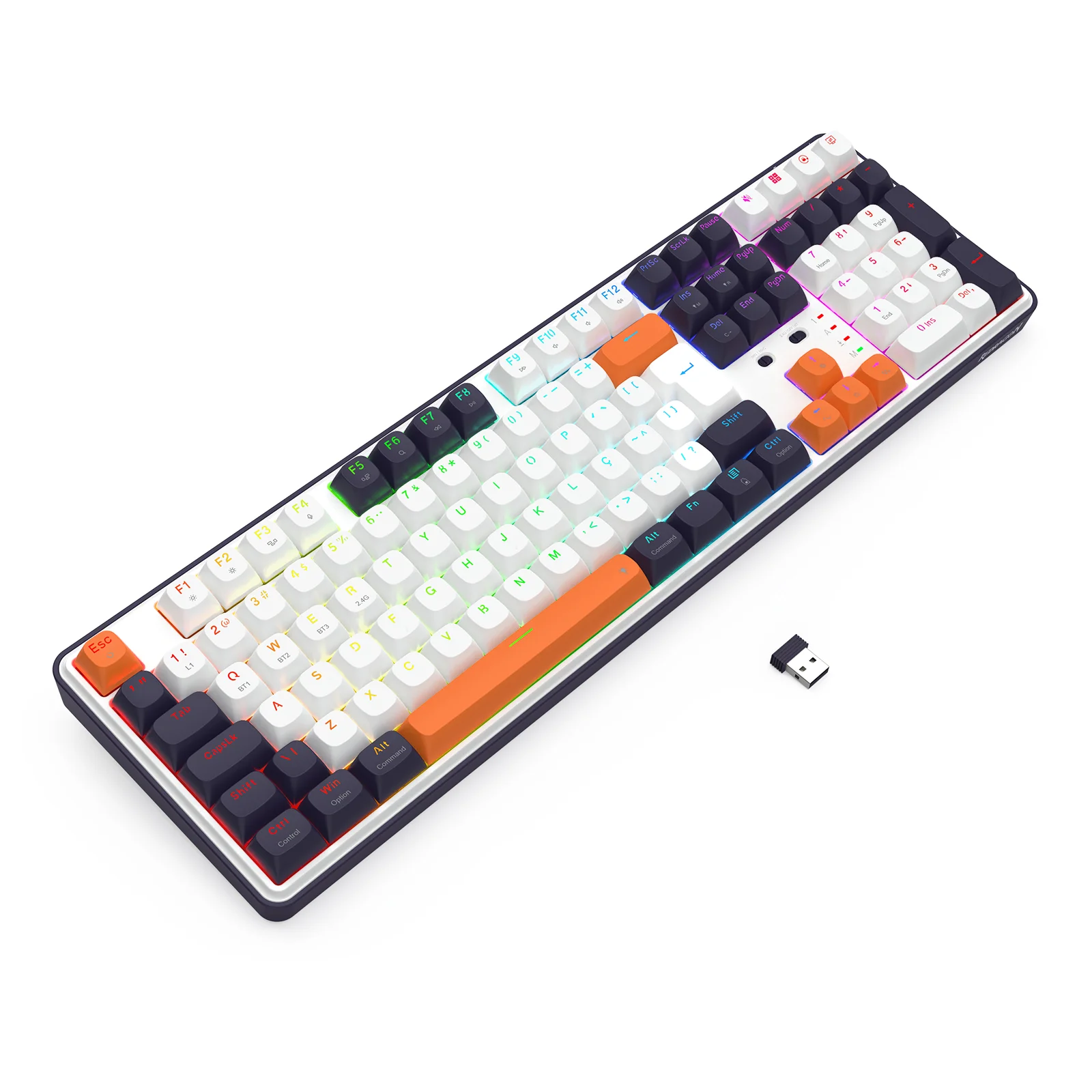 Teclado Gamer Mecânico Wireless Redragon Wyvern Pro, RGB, Switch Mint ...